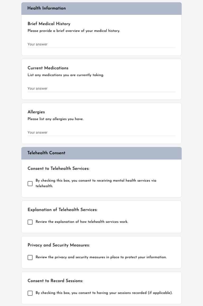 FREE Telehealth Informed Consent Form, Template in PDF & Google Forms ...