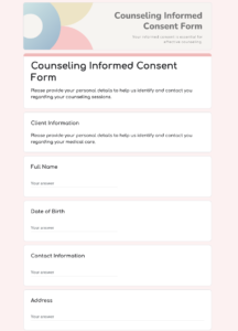 Free Counseling Informed Consent Form Template in Google Forms