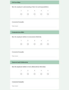 Free General Employee Performance Review Form Template in Google Forms