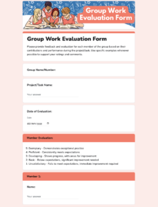 Free Group Work Evaluation Form Template in Google Forms