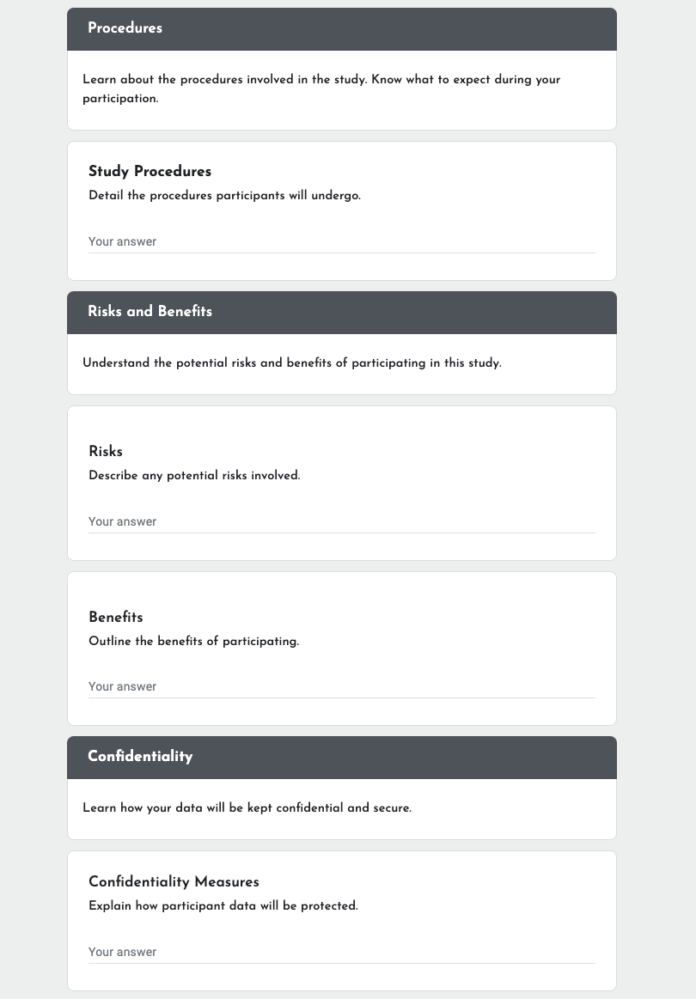 Free Informed Consent Form Template in Google Forms