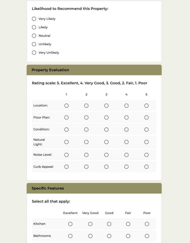 Free Open House Evaluation Form Template in Google Forms