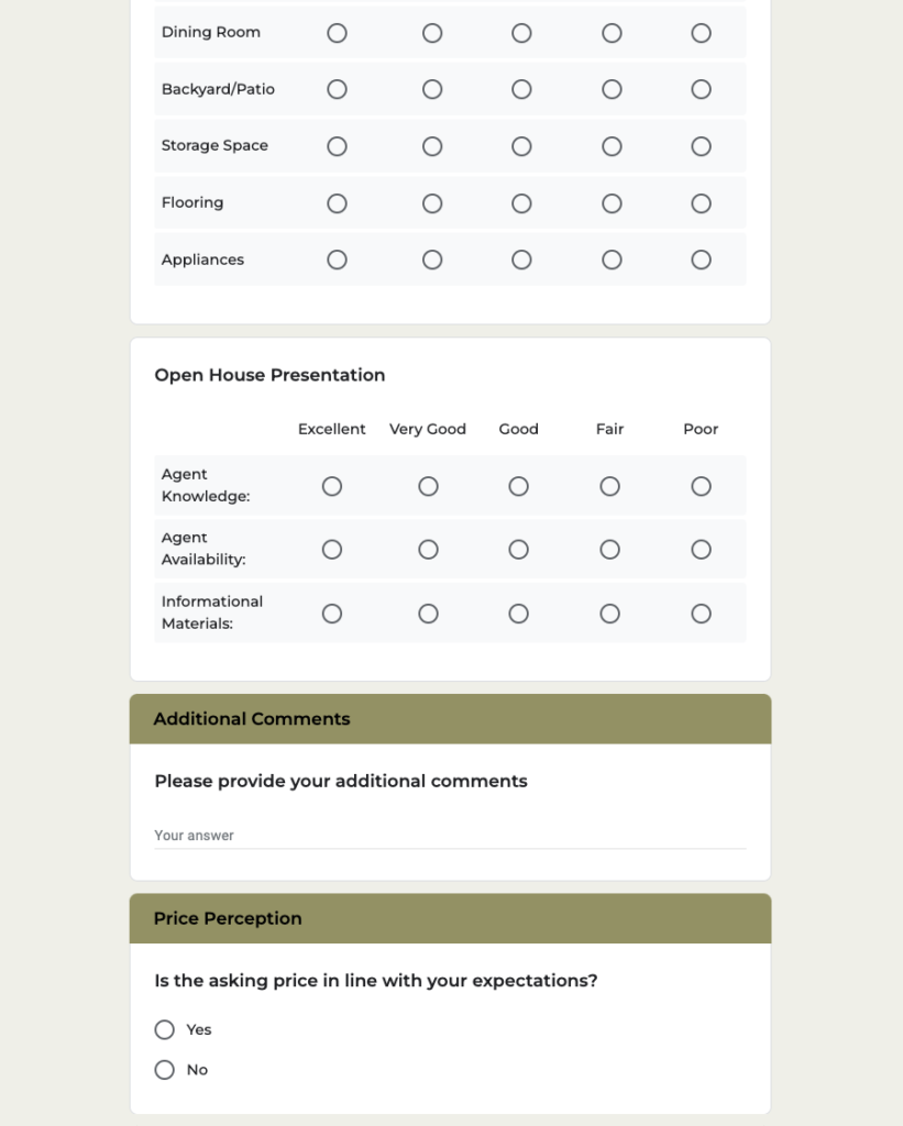FREE Open House Evaluation Form, Template in PDF & Google Forms » GooForms