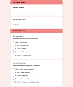 Free Open House Feedback Form Template in Google Forms
