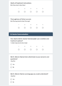 Free Patient Feedback Form for Doctor Template in Google Forms