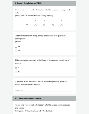 Free Patient Feedback Form for Nurse Template in Google Forms