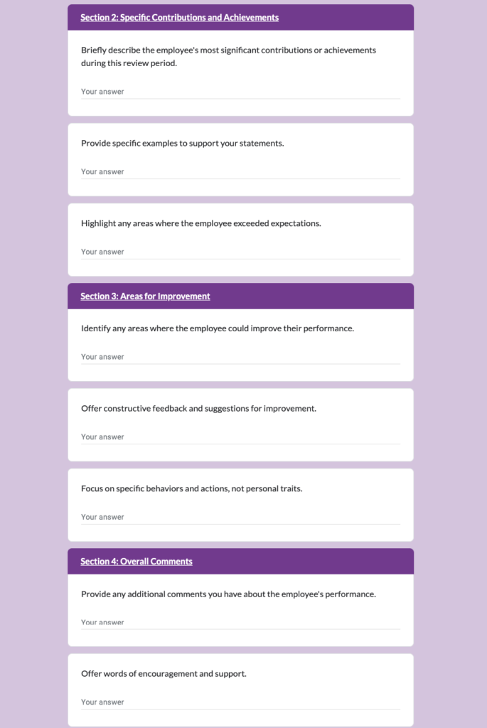 Free Peer Review Form Template in Google Forms