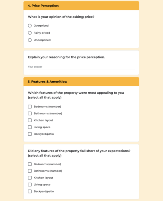 Free Real Estate Property Show Feedback Form Template in Google Forms