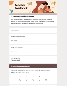 Free Teacher Feedback Form Template in Google Forms