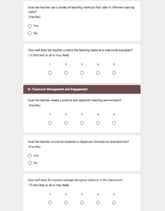 Free Teacher Feedback Form Template in Google Forms