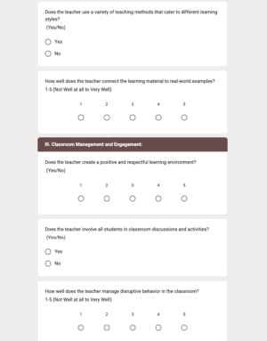 Free Teacher Feedback Form Template in Google Forms