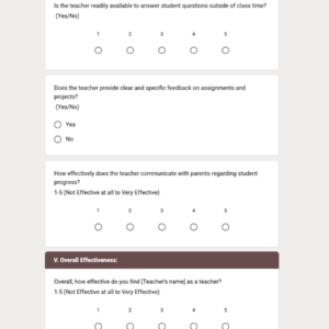 Free Teacher Feedback Form Template in Google Forms