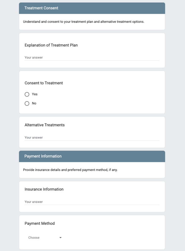 Free Tele Mental Health Consent Form Template in Google Forms