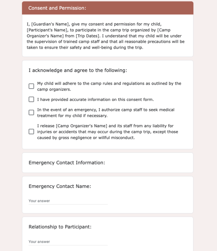 Free Telehealth Consent Form Template in Google Forms