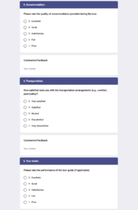 Free Travel Agency Feedback Form Template in Google Forms