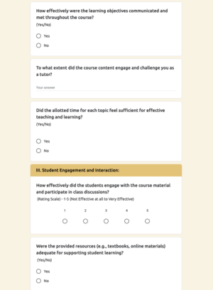 Free Tutor Feedback Form Template in Google Forms