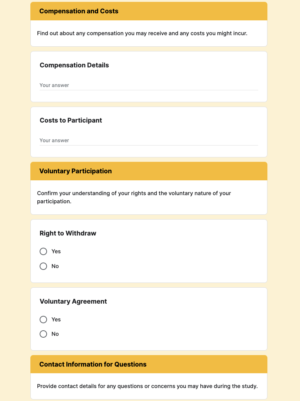 Free Informed Consent Form in research Template in Google Forms